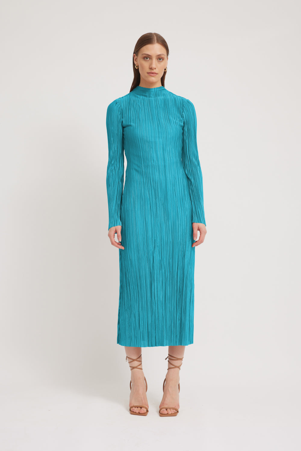 CHANTE MIDI DRESS - PEACOCK – TOJHA